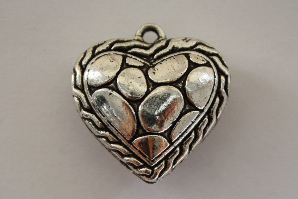 Heart Charms Heart Pendant Silver Heart Bracelet Charms - Etsy