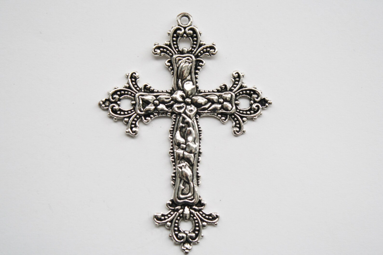 Silver Cross, Large Silver Cross Pendant, Cross Charms, Cross Pendant ...