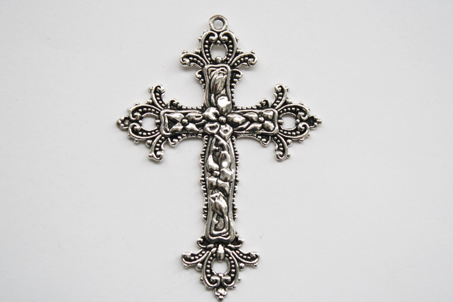 Silver Cross, Large Silver Cross Pendant, Cross Charms, Cross Pendant ...