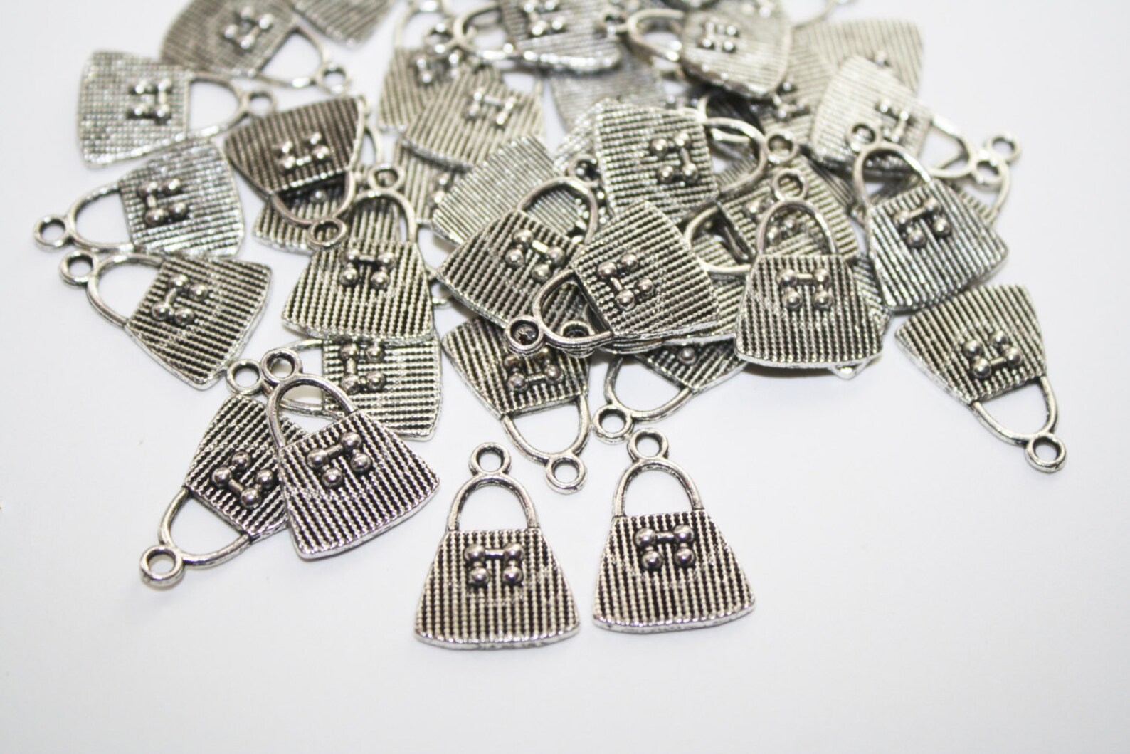 Purse Pewter Silver Small Charms 21x15mm 20ct 028 | Etsy