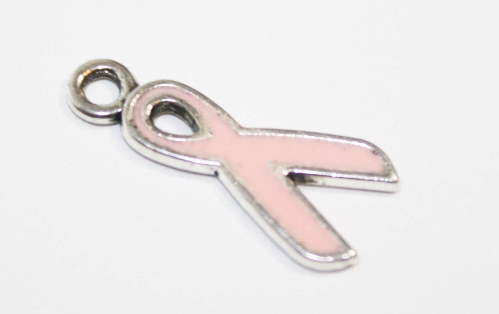 Pink Ribbon Charm Breast Cancer Ribbon Silver Ribbon Charms - Etsy