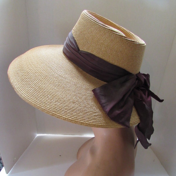 Flat Brim Straw Hat - Etsy