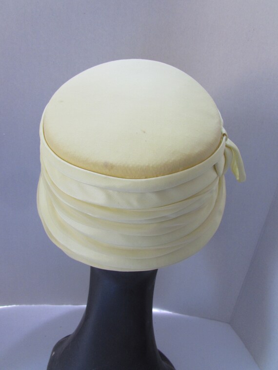Vintage Hat Bucket Style Mid Century Hat Lemon Yellow… - Gem
