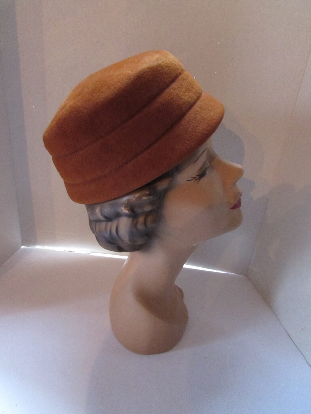 SALE Vintage Hat Genuine Velour Rust Tone Topper Style Jonquil Original ...