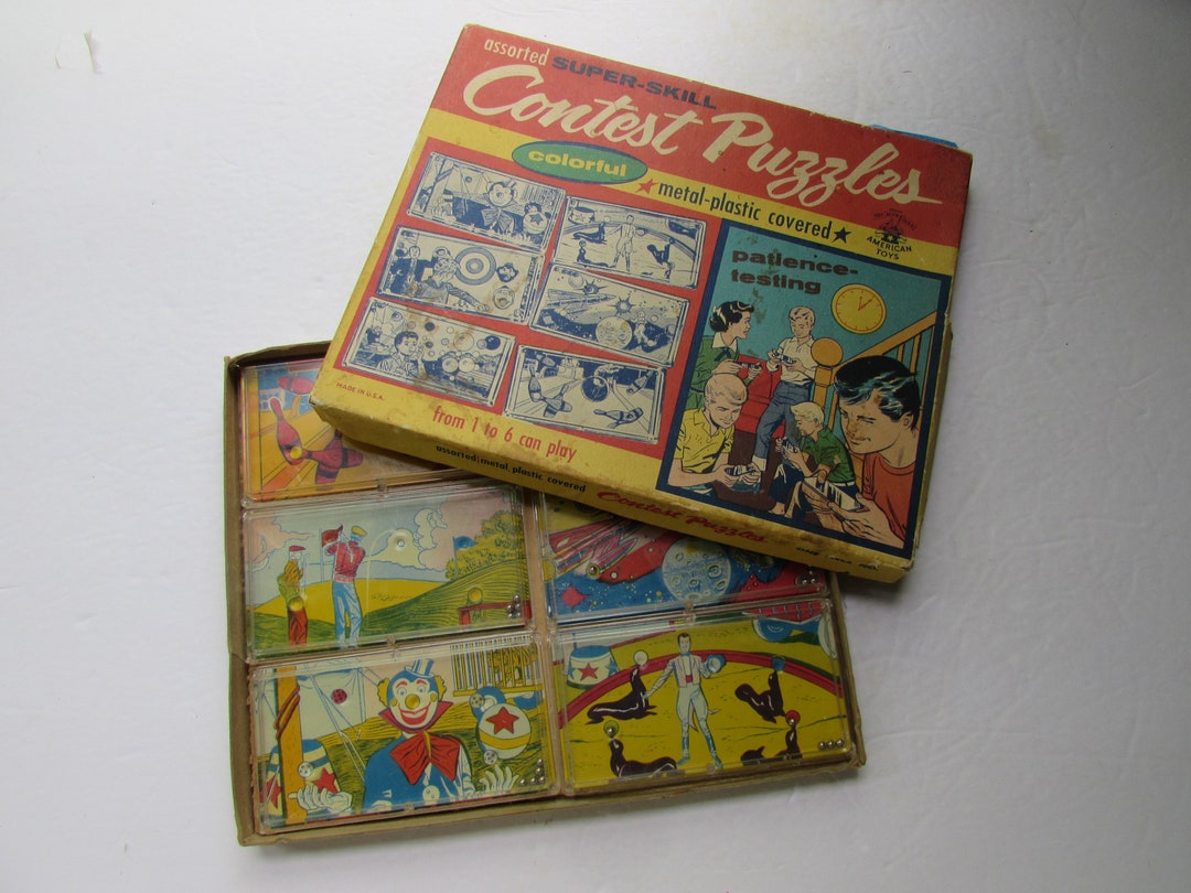 Vintage Toy Original Box Dexterity Puzzles Super Skill Contest Puzzles ...