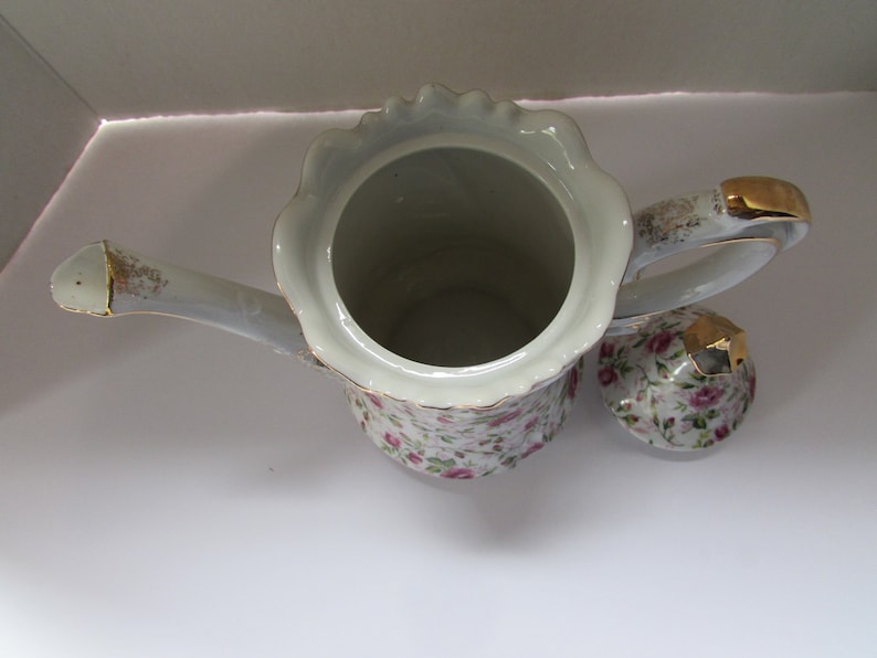 Lefton Brand Rose Chintz Pattern Vintage Coffee Pot Red Stamp - Etsy
