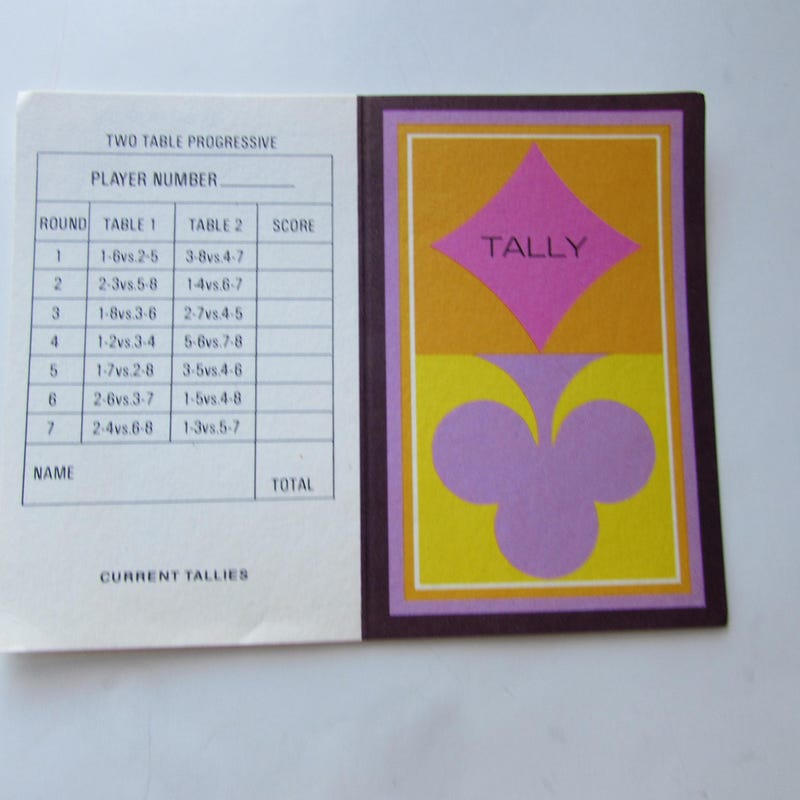 Bridge Tally Cards - Etsy