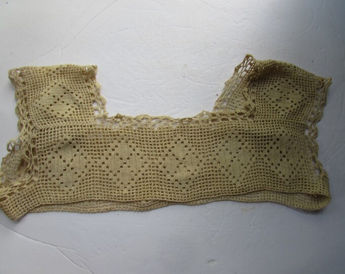 Crochet Yoke Hand Made Early 20th Century Cream Tone Vintage Needlework ...