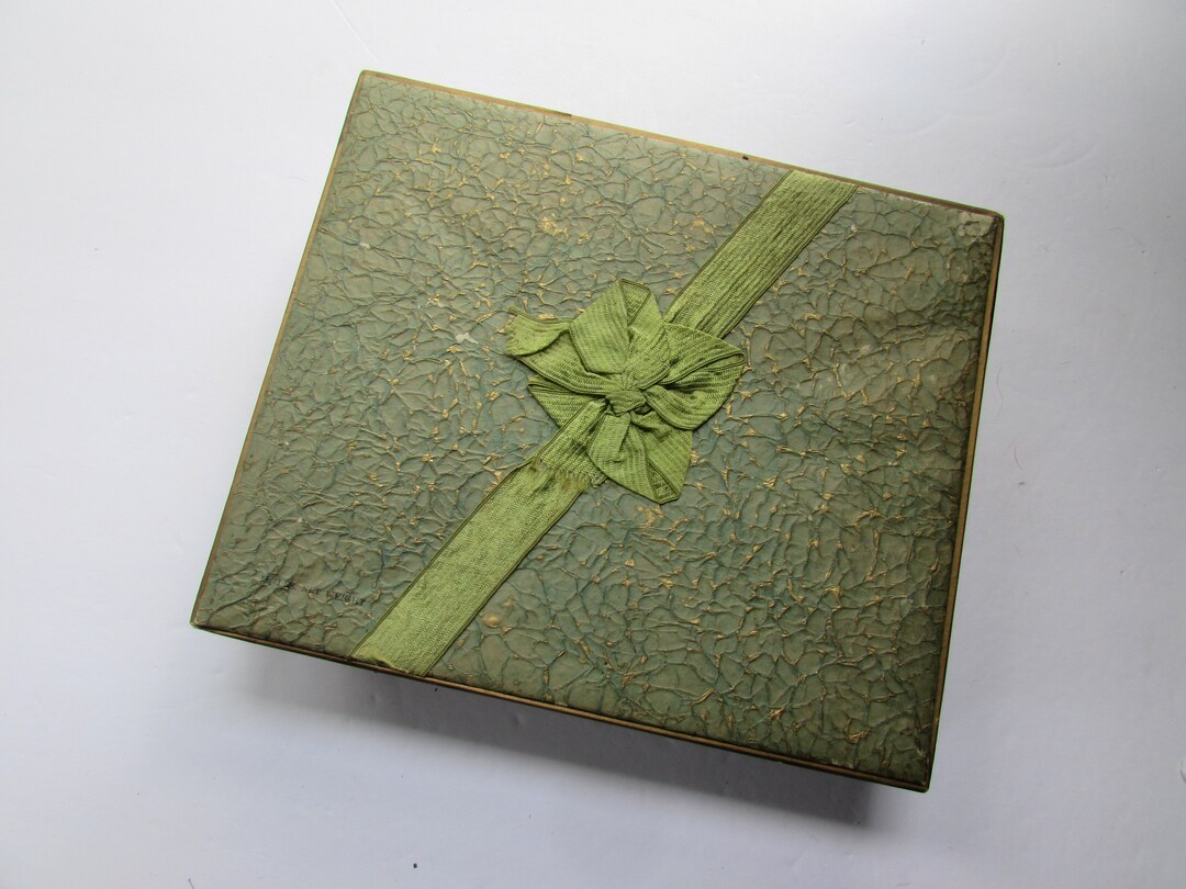 Vintage Box Candy Box Scrafft's Chocolates Textured Paper Moss Green ...