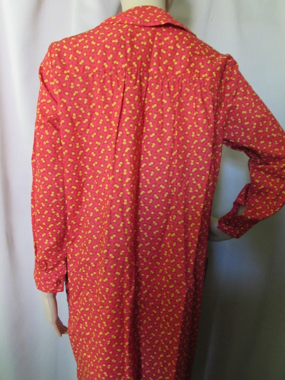 SALE Mid Century Vintage Duster Day Robe Red Yellow C… - Gem