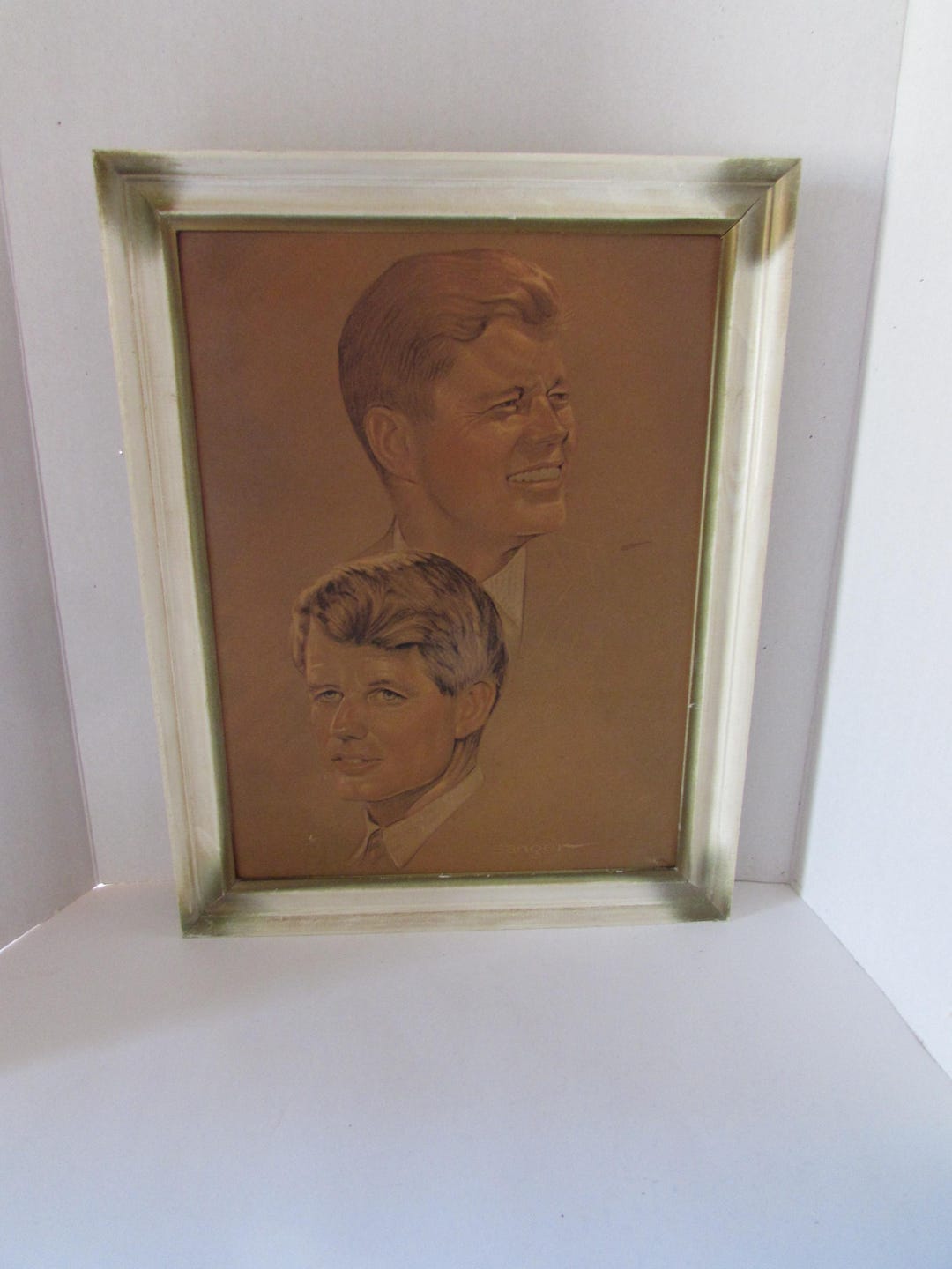 Framed Lithograph John F Kennedy Robert F Kennedy in Memoriam Artist ...