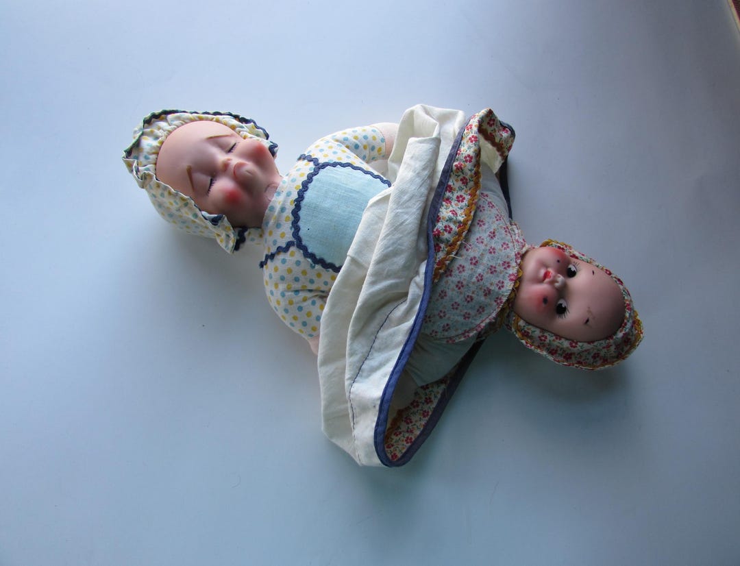 Vintage Topsy Turvy Doll: Happy & Sad Vinyl Face, Calico Bonnet - Etsy