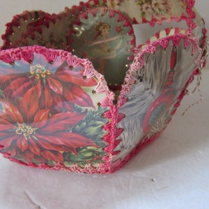 Christmas Decoration Card Basket Handmade Basket Laminated Cards Yarn ...