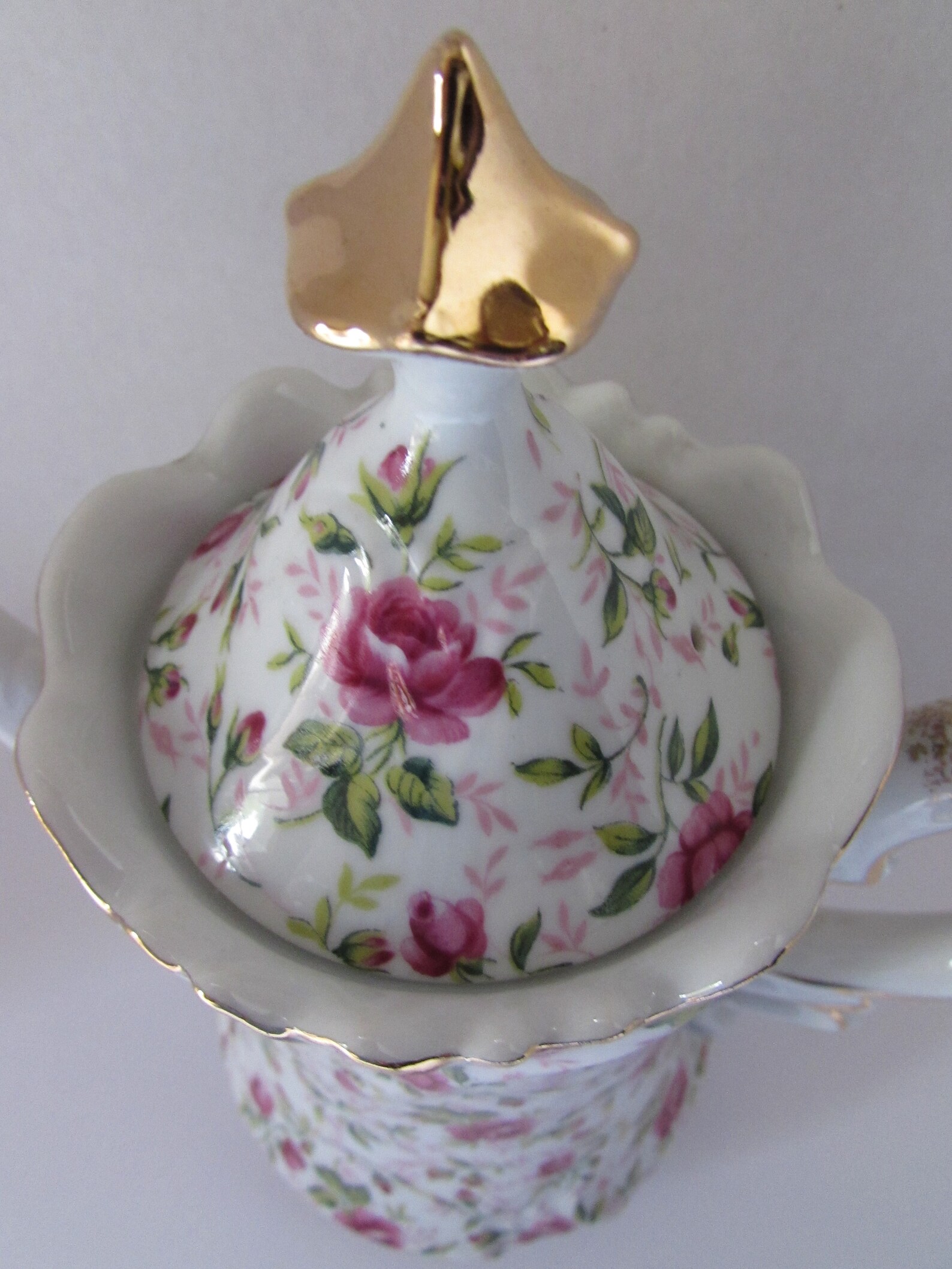Lefton Brand Rose Chintz Pattern Vintage Coffee Pot Red Stamp - Etsy
