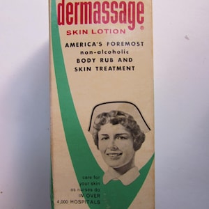 Vintage Advertising Dermassage Lotion Original Bottle Original Box Pre ...