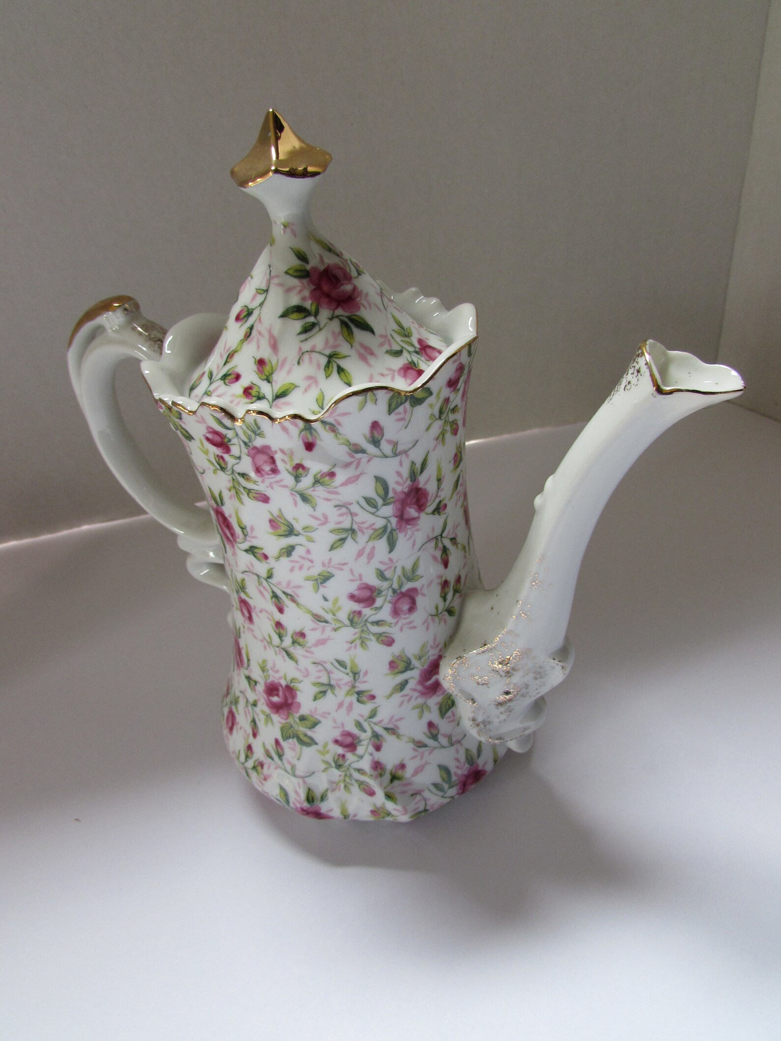 Lefton Brand Rose Chintz Pattern Vintage Coffee Pot Red Stamp - Etsy