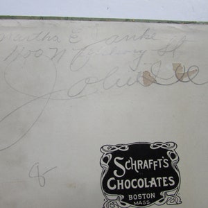 Vintage Box Candy Box Scrafft's Chocolates Textured Paper Moss Green ...