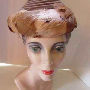 Unusual Vintage Hat Coils of Velvet Conical Shape Feather Band Shades ...