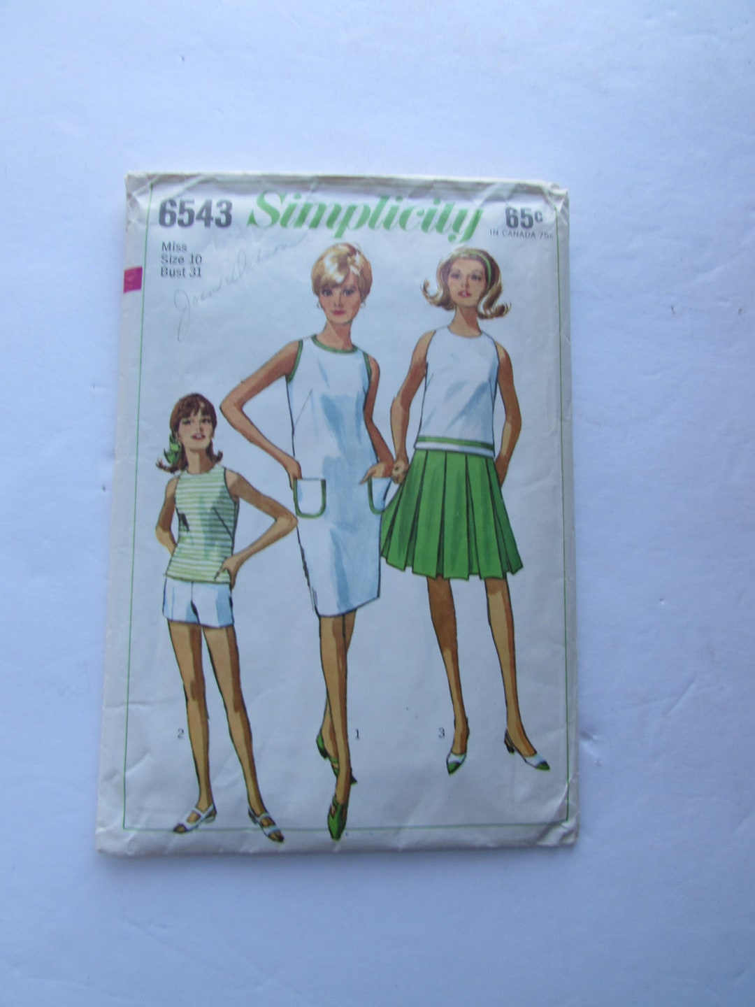 Vintage Pattern Sewing Pattern Simplicity 6543 1968 Date Sportswear ...