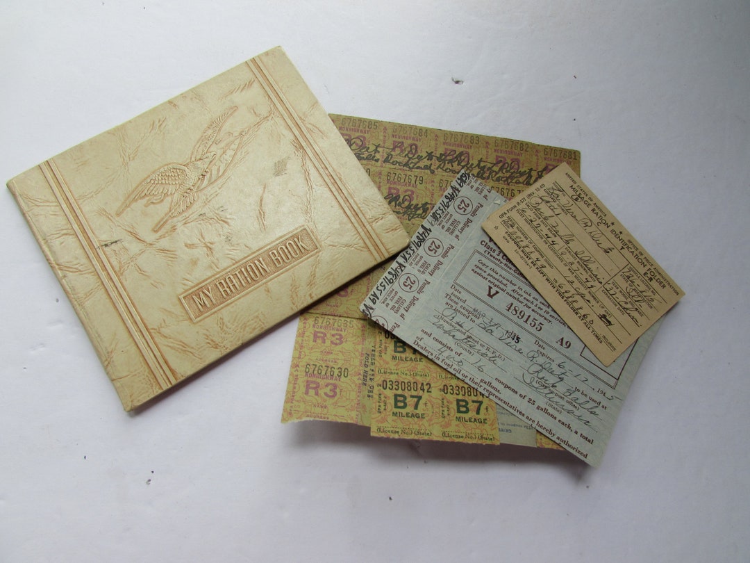 WWII Memorabilia Gas Ration Cards Stamps Coupons My Ration Book Mileage ...