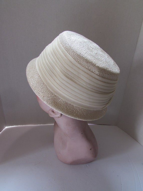 Vintage Hat Bucket Hat 1970 Style Cream Tone Milliner… - Gem