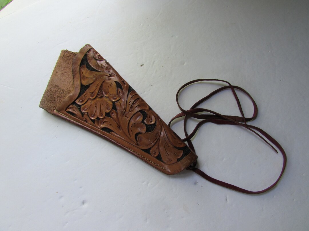 SALE Tooled Leather Gun Holster Floral Design Leg Ties Sports ...
