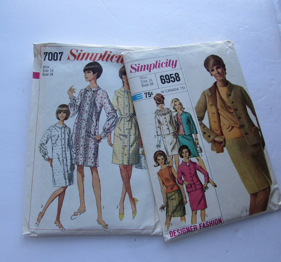 Vintage Patterns 1967 Issue Simplicity 6958 Simplicity 7007 Two Piece ...
