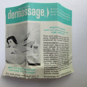 Vintage Advertising Dermassage Lotion Original Bottle Original Box Pre ...