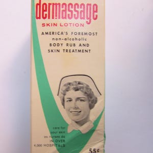 Vintage Advertising Dermassage Lotion Original Bottle Original Box Pre ...