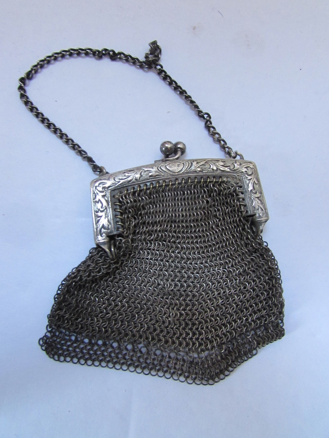 Doll Purse Child Purse Silver Tone Mesh Early 20th Century Doll ...