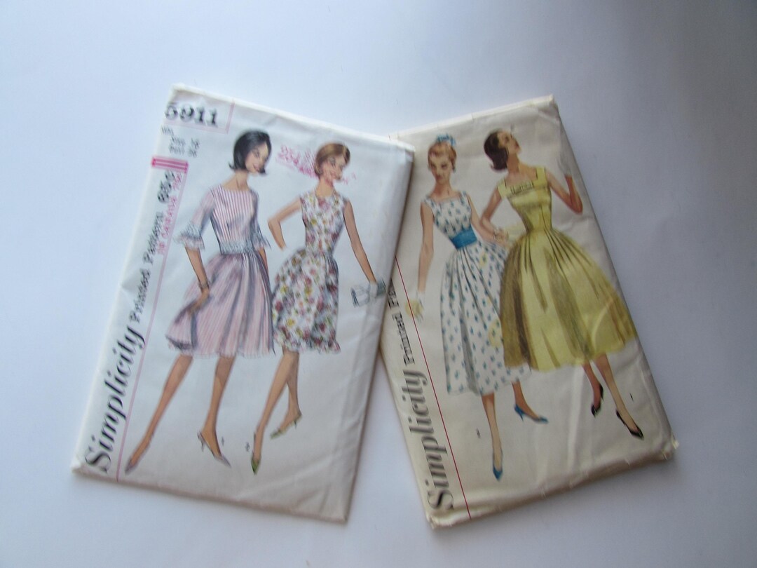 Vintage Patterns Simplicity Patterns 1960 Era Dress Patterns Uncut ...