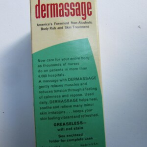 Vintage Advertising Dermassage Lotion Original Bottle Original Box Pre ...