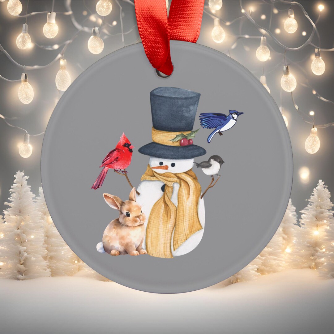 Snowman Ornament, Cardinal, Chickadee, Blue Jay, Christmas Ornament ...