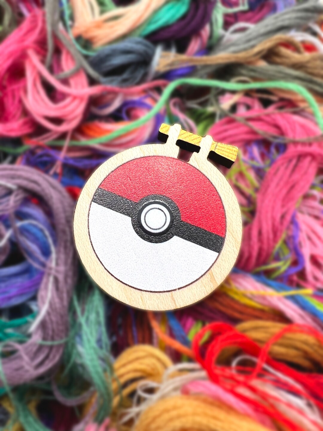 Pokeball Hoop Wood Pin - Etsy