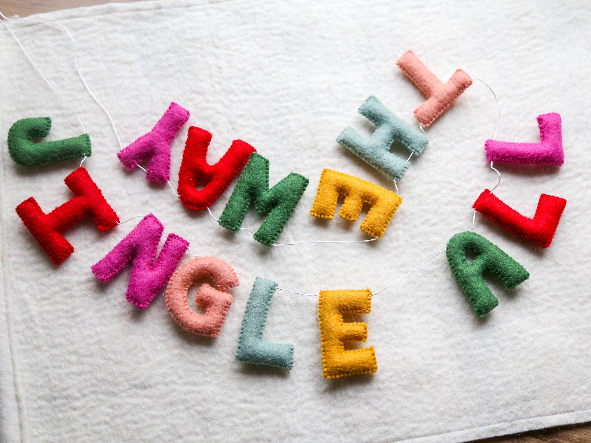 Multi-coloured Felt Christmas Garland | Festive Holiday Decor ...