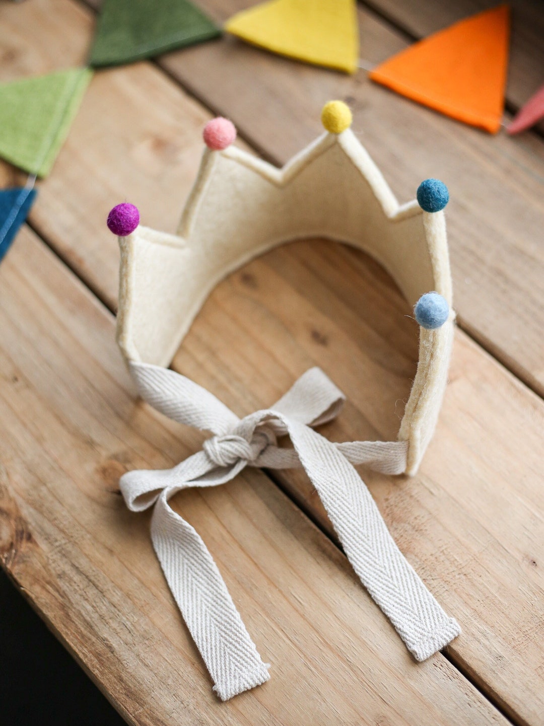 First Birthday Party Hat, Baby Crown, Felt Crown Decor, Cute Baby ...