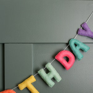 Happy Birthday Banner Felt | Felt Bunting Birthday Decor | Felt Garland ...