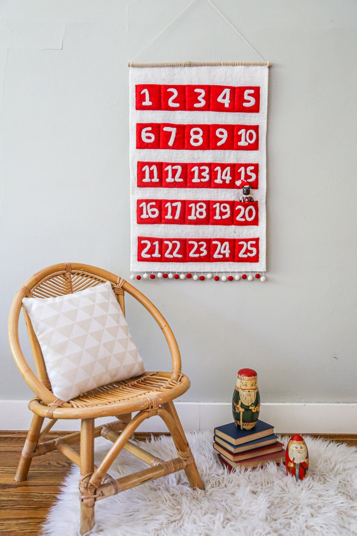 Christmas Advent Calendar / Xmas Decor / Boho Christmas / - Etsy