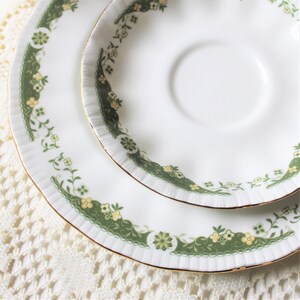 Vintage Paragon Lynwood Teacup, Saucer, and Dessert Plate, Green and ...
