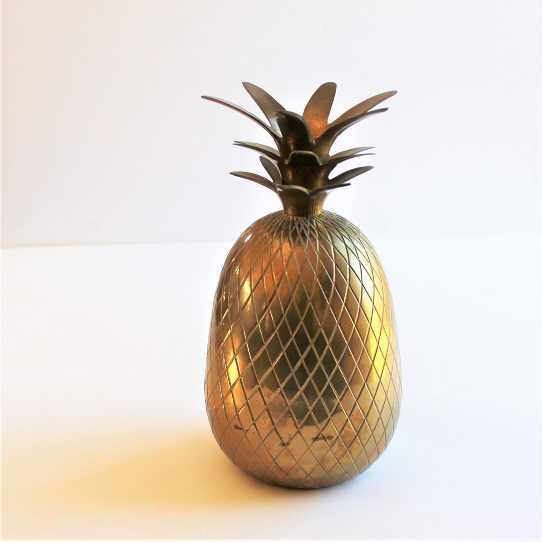 Vintage Brass Pineapple Candle Holder, Hollow Center, Made in India ...