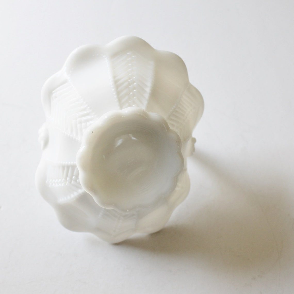 Vintage Imperial Glass Milk Glass Round Basket Cottage Décor - Etsy