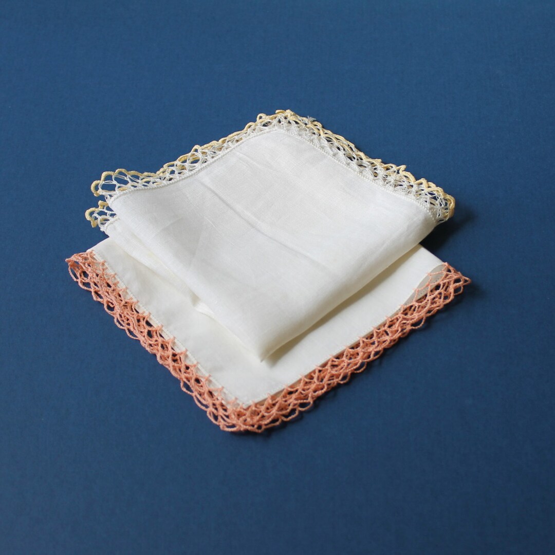 Vintage Crochet-edged Ladies Handkerchiefs 2 Ladies Hankies - Etsy