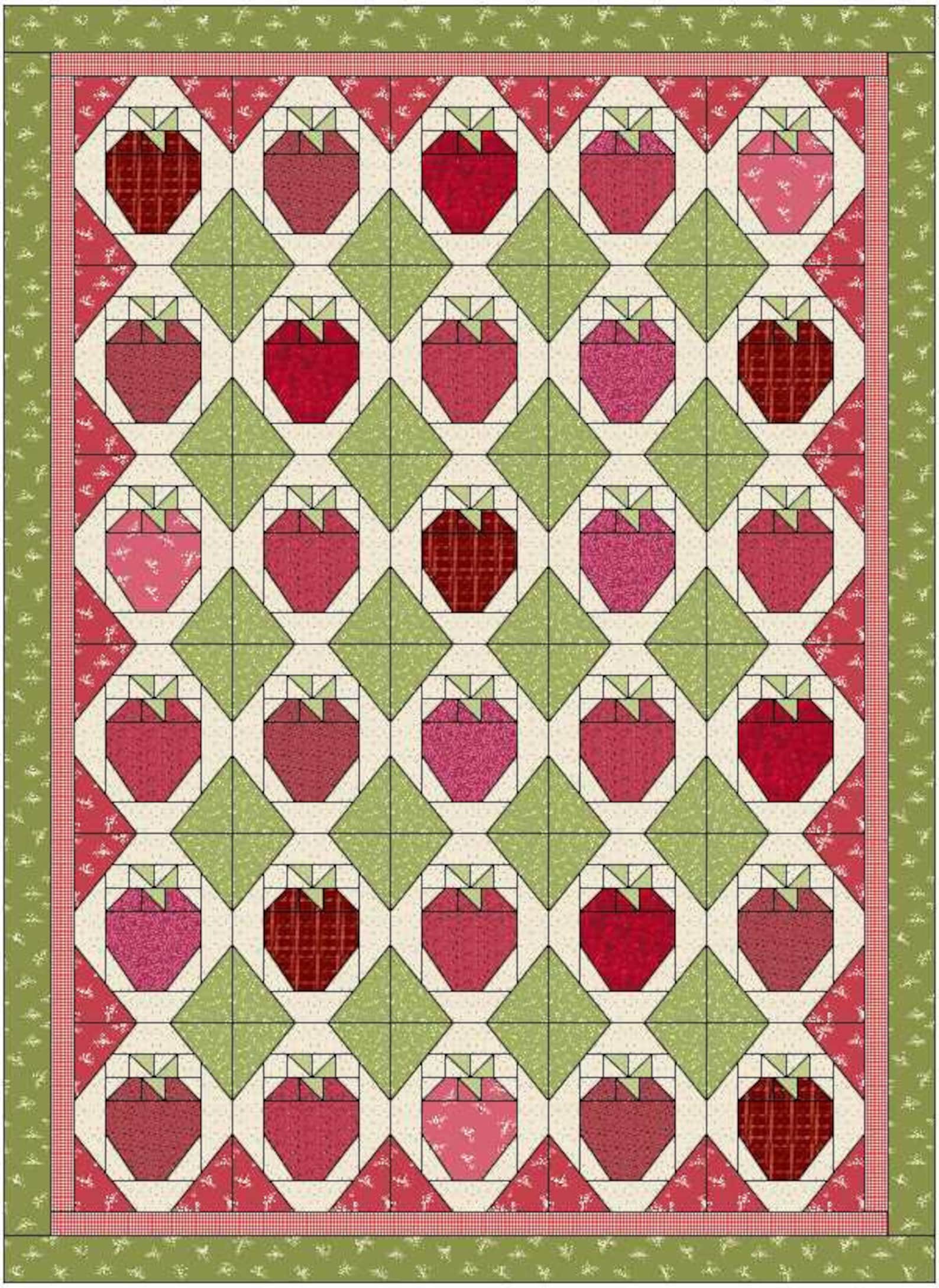 Strawberry Patches // Digital Pattern - Etsy
