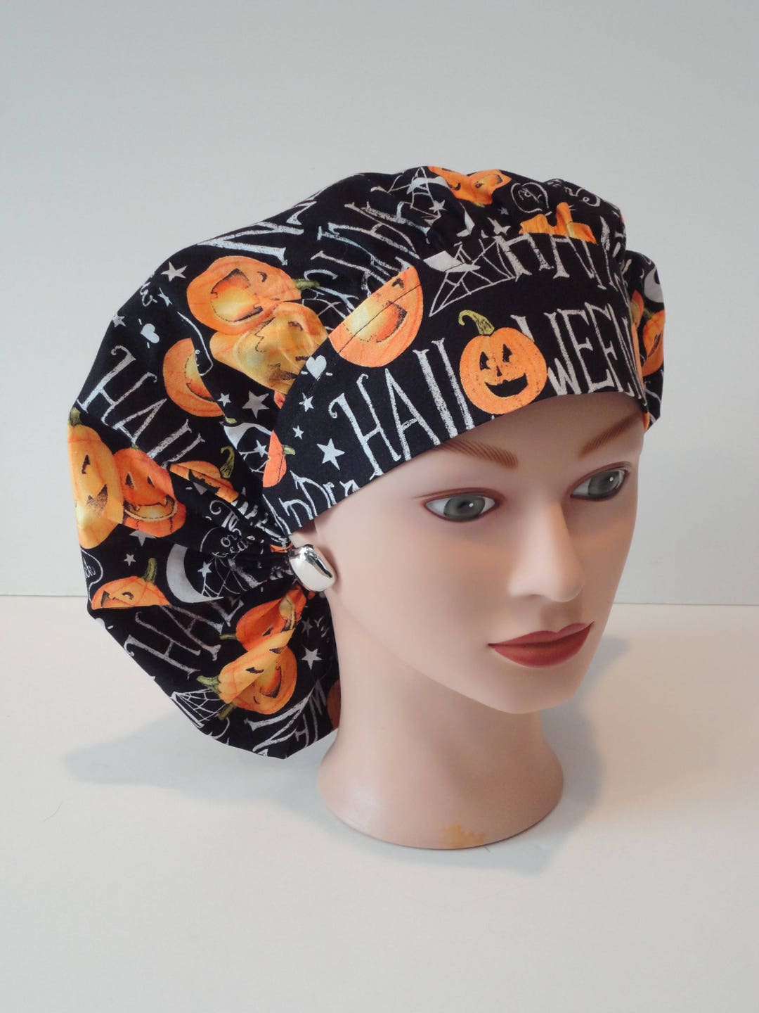 Perfect Sized Bouffant Cap...halloween Boo Crew...surgical Cap/or Scrub ...
