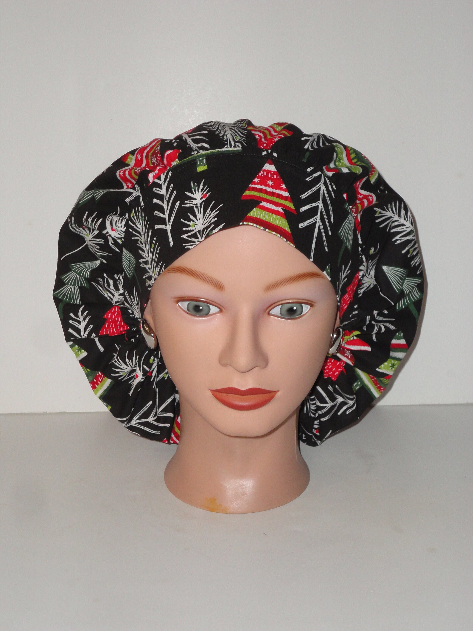 Perfect Sized Bouffant Cap...multi-colored Trees...surgical Scrub Cap ...