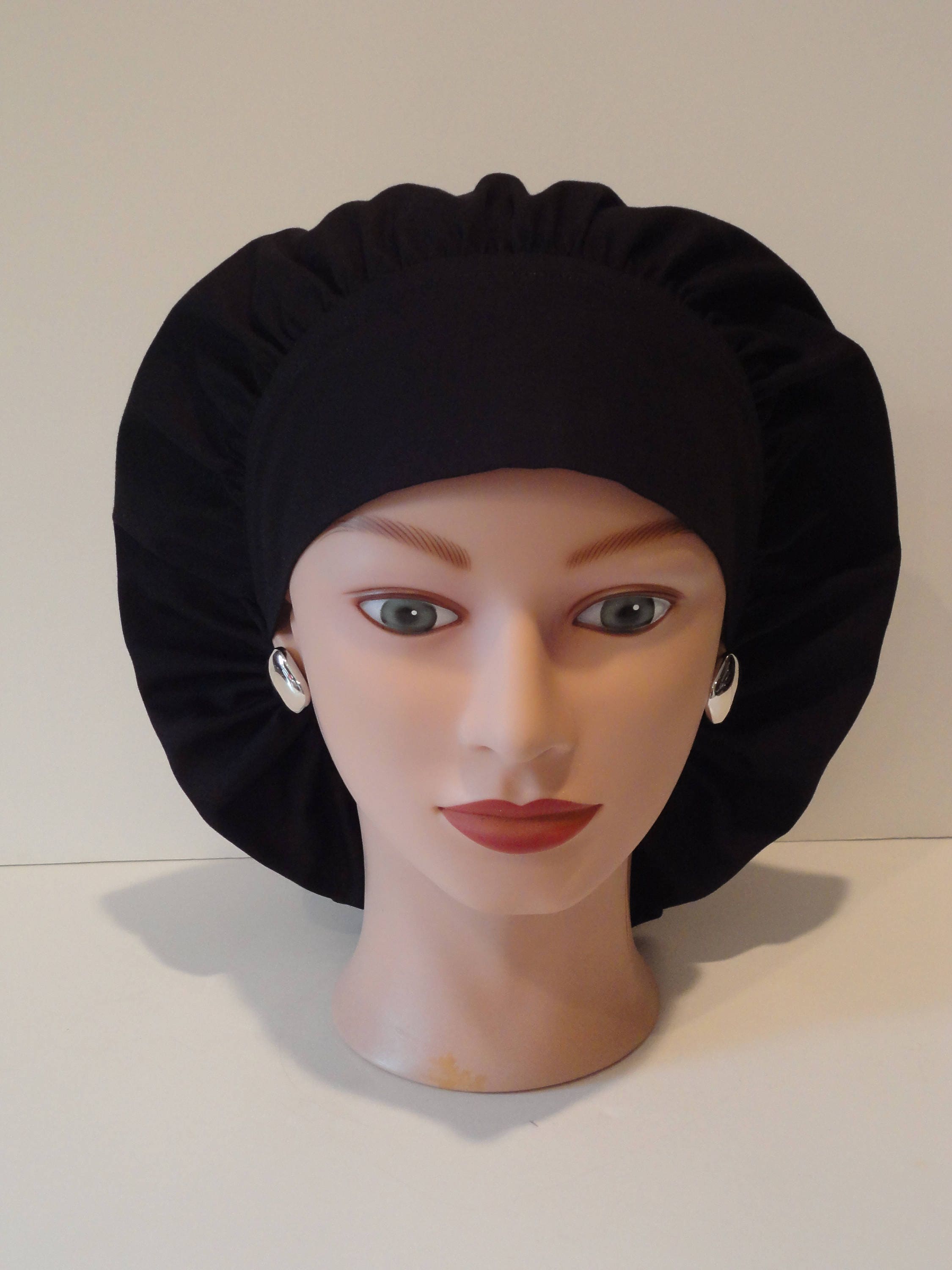 Perfect Sized Bouffant Cap...solid Black...surgical Cap/or - Etsy