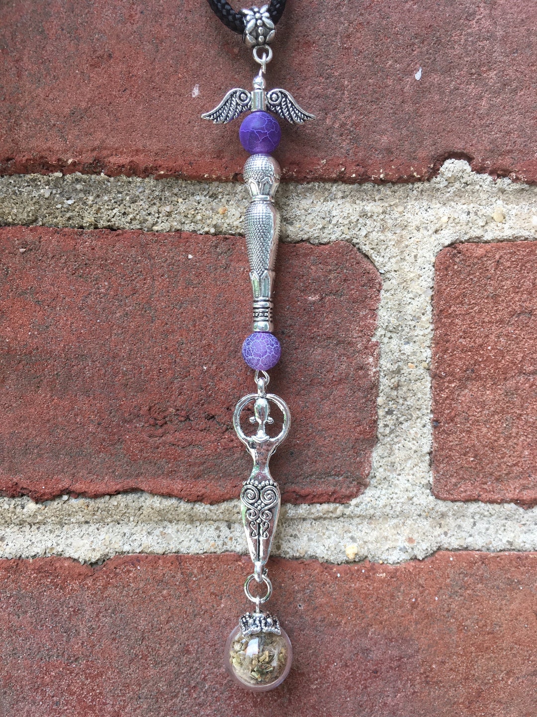 Safe Travels, Protective Amulet With Goddess Charm, Angel Wings ...