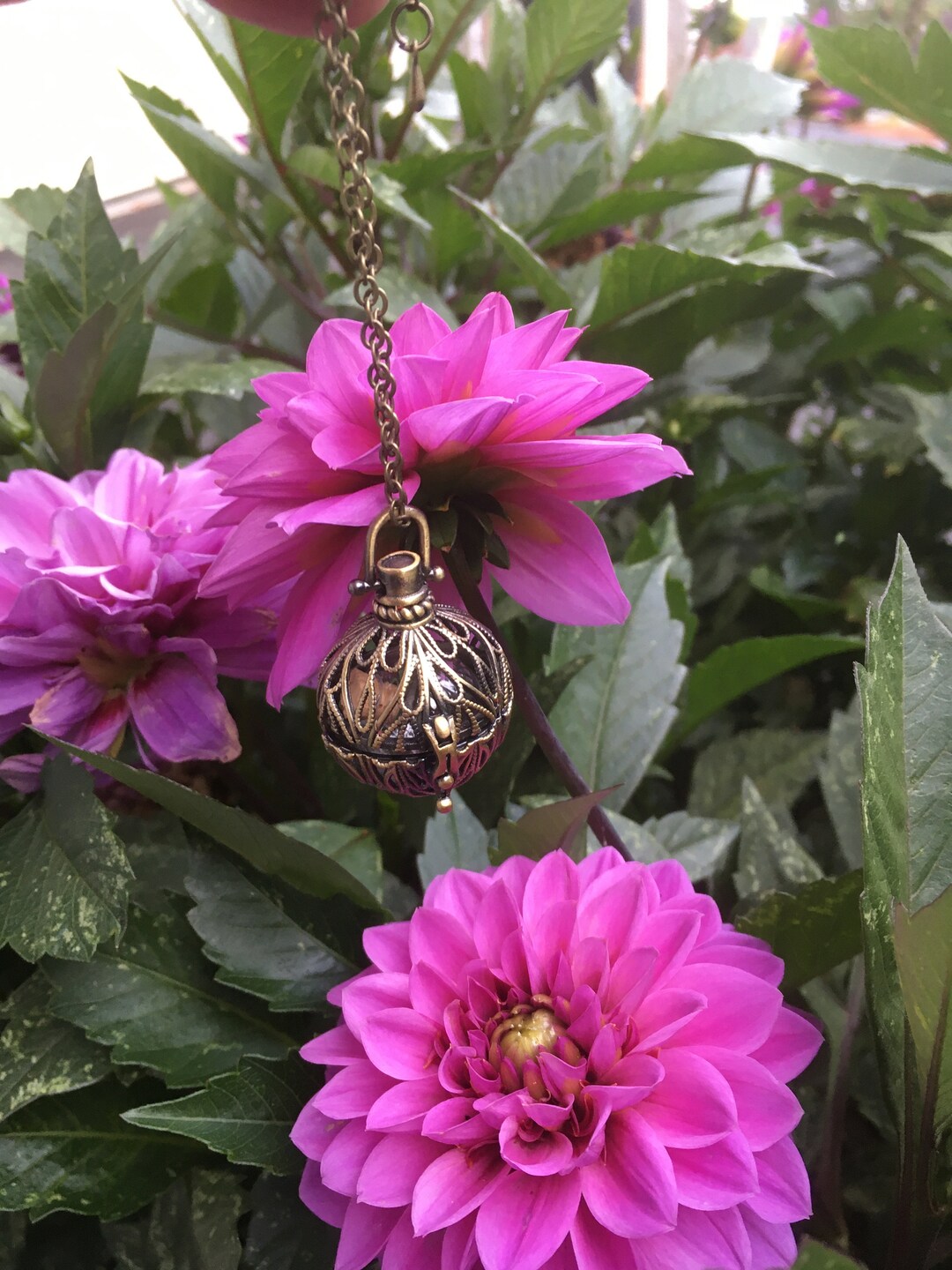 Antique Bronze Cage Urn Locket With Glass Orb for Cremation Ashes or ...