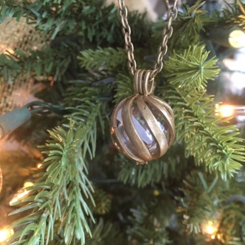 Cremation Urn Locket in Antique Bronze or Silver W/ Glass Orb - Etsy