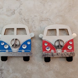 VW Van Bus Refrigerator Magnets, Set of Two, Red or Blue With Free ...